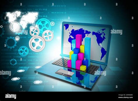 Graph In Computer Stock Photo Alamy