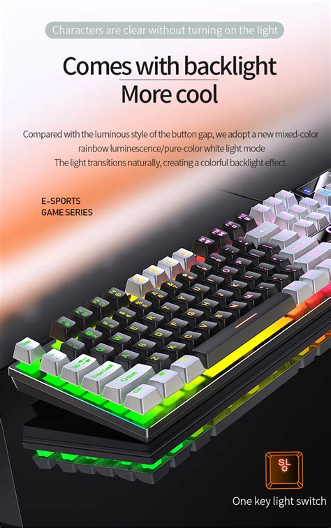 104 Keys Gaming Keyboard Mechanical Feel RGB Backlit