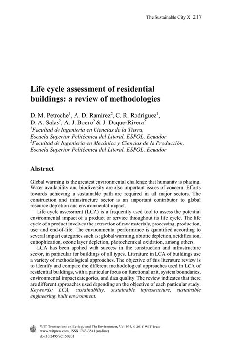 Pdf Life Cycle Assessment Of Residential Buildings A Review Of