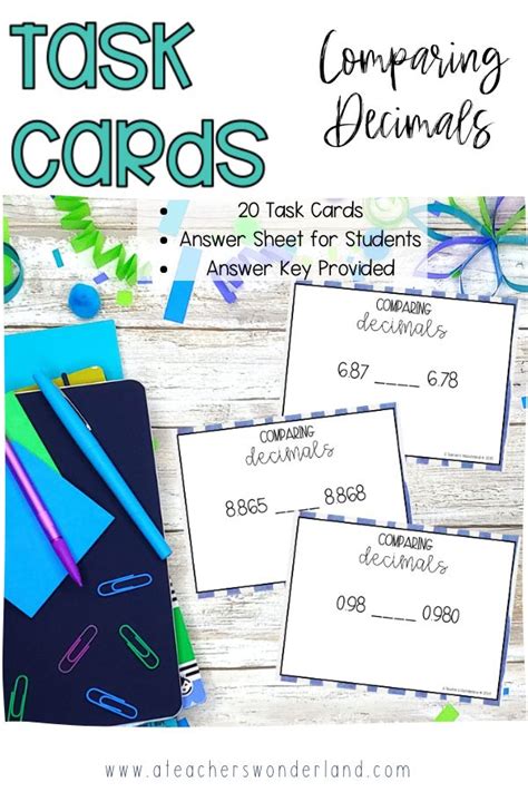 Comparing Decimals Task Cards Upper Elementary Math Elementary Math