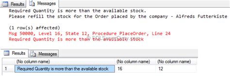 Throw Statement In Sql Server 2012