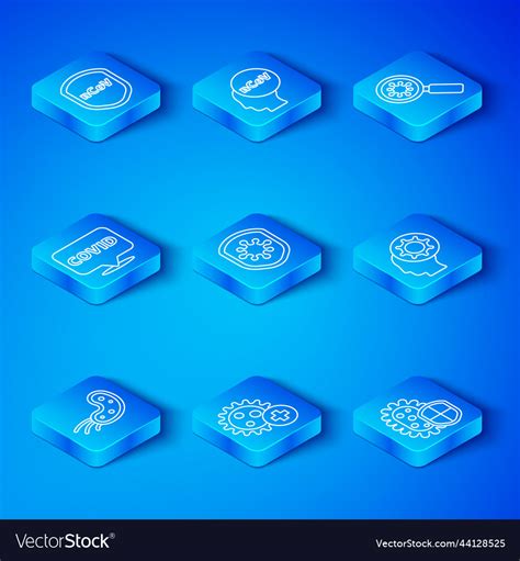 Set Line Virus Shield Protecting From Virus Vector Image