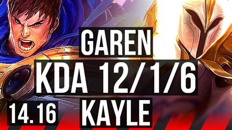Garen Vs Kayle Top 1216 Legendary Euw Master 1416 Youtube