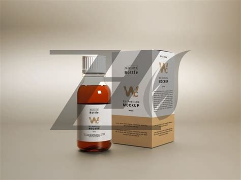 دانلود فایل لایه باز موکاپ جعبه و بطری دارو دانلود رایگان فایل لایه باز، Psd، وکتور، لوگو و موکاپ