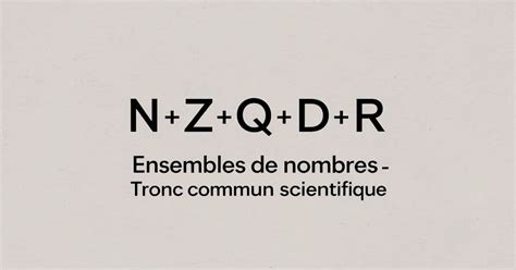 Les Ensembles De Nombres N Z Q D Et R Tronc Commun