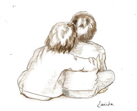 Brother And Sister Drawing By Janet Lavida Fine Art America