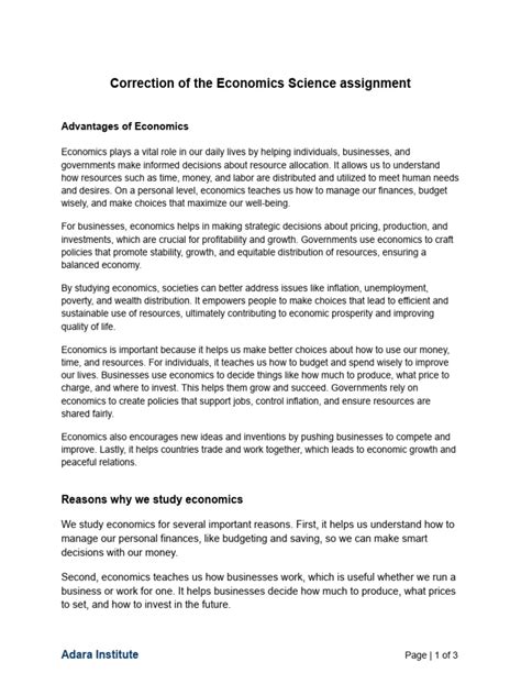 Assignment Lesson 1 Pdf Economics Monetarism