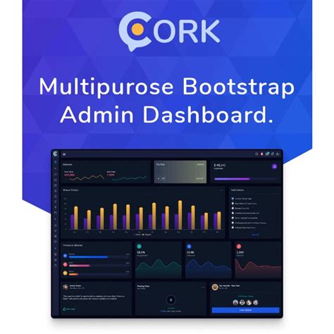 jual bootstrap 4 cork 3 0 premium admin dashboard template html