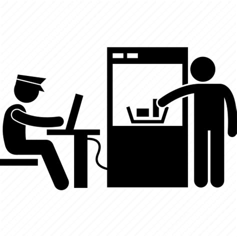 Airport Check Departure Officer Scanner Security Icon