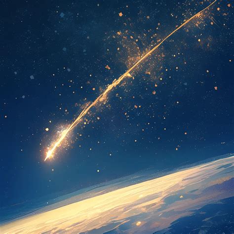 地平線に落ちる星｜イラスト・フリー素材なら「シンテリ」