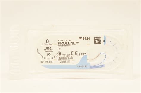 Ethicon 8424 0 Prolene Stre Blue Monofilament Ct 1 36mm 12c