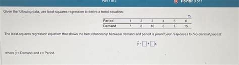 Solved Given The Following Data Use Least Squares