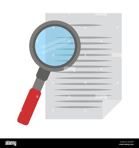 Magnifying Glass And Paper Page Design Stock Vector Image And Art Alamy