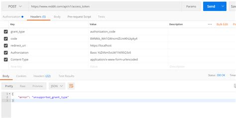 Android I Am Unable To Get The Access Token To Access The Reddit Api