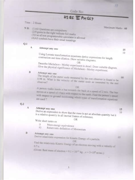 t y b sc sem vi special theory of rela pdf