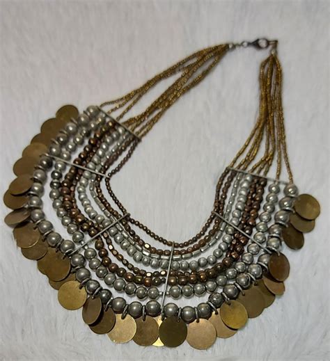 Vintage Multi Layered Beaded Necklace Womens Fashion Jewelry