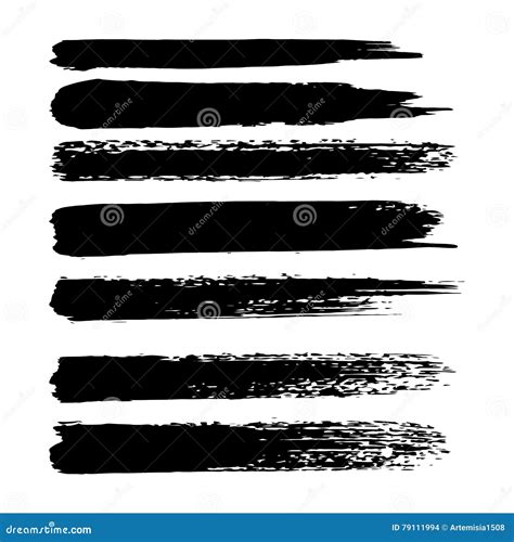 Vector Set Of Grunge Brush Strokes Oil Brushes Vector Illustration