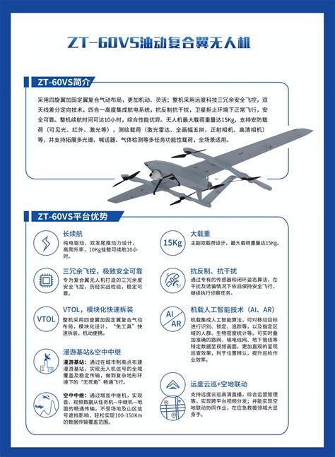 Zt 60vs 油电混合垂直起降固定翼无人机江苏嗨森网络科技有限公司无人机