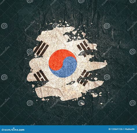 South Korea Flag Grunge Style Stock Illustration Illustration Of