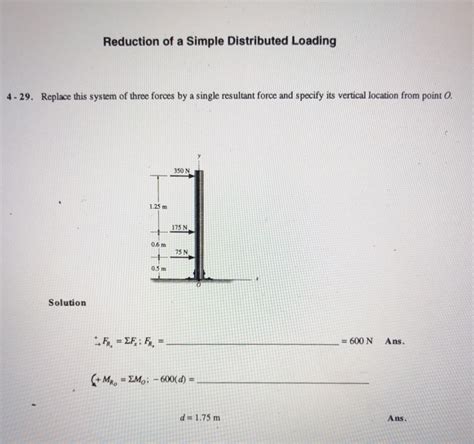 Solved Reduction Of A Simple Distributed Loading 4 29