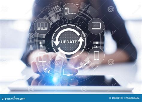 Update System Upgrade Software Version Technology Concept On Virtual Screen Stock Image Image