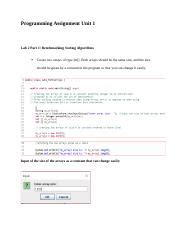 Programming Assignment Unit 1 Docx Programming Assignment Unit 1 Lab