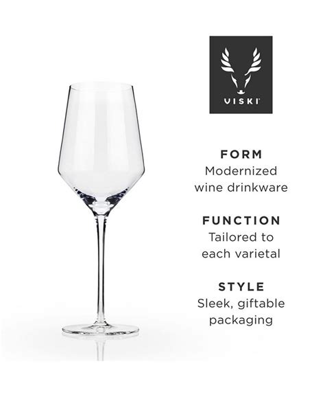 Viski Raye Angled Crystal Chardonnay Wine Glasses Set Of 2 13 Oz Macys