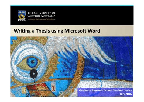 Writing A Thesis Using Microsoft Word
