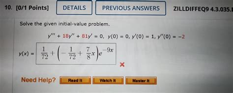 solved 10 [0 1 points] zilldiffeq9 4 3 035 i solve the