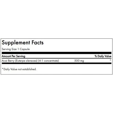 Swanson Acai Berry Antioxidant Support 500mg 120 Capsules