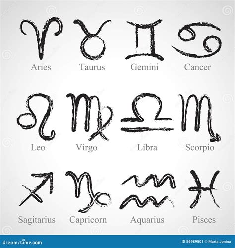 Sketch Set Zodiac Signs Stock Illustration Illustration Of Aquarius 56989501
