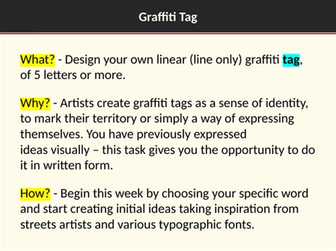 Graffiti Tag Design Teaching Resources