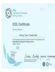 ICDL CERTIFICATE Pdf ICDL International Computer Driving Licence ICDL