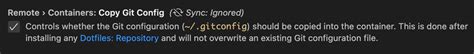 Gitconfig Inside Container Does Not Have Email Name Set Requires