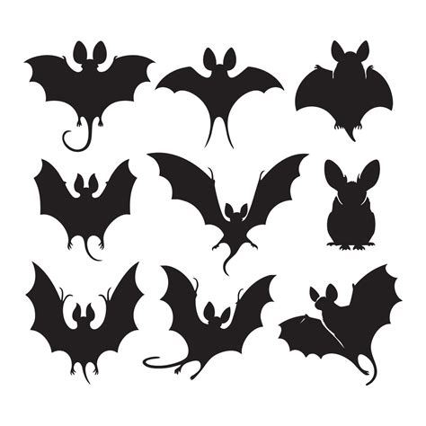 Arrangement Of Bat Shapes On A Crisp White Backdrop 51971498 Vector Art At Vecteezy