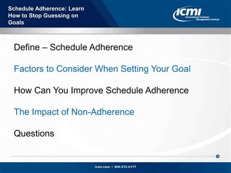 Icmi Calculating Schedule Adherence Pptx Business Business And Finance