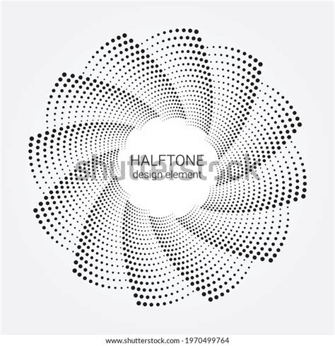 Concentric Swirl Halftone Pattern Dotted Abstract Stock Vector Royalty
