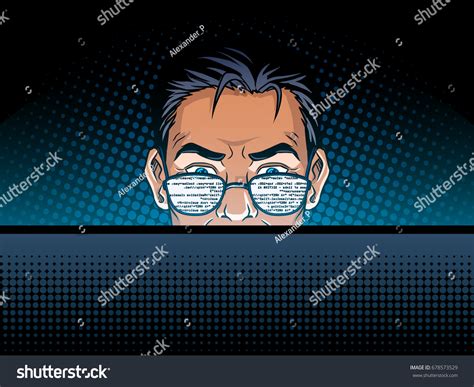 Software Developer Work Comic Book Pop Stock Illustration 678573529