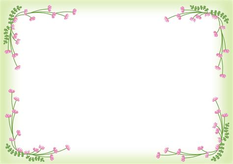 蓮華レンゲの花のフレーム素材！長方形のテンプレート・かわいいメッセージカードやお手紙｜イラストボックス「プレミアム」テンプレート