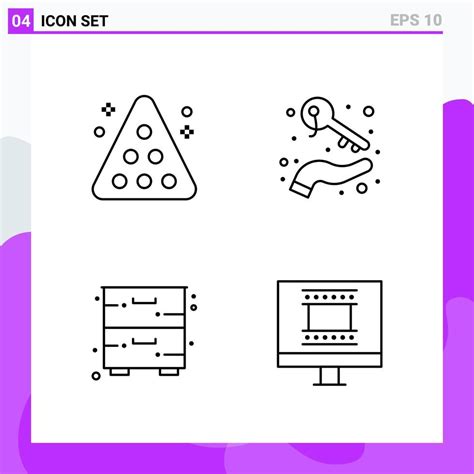 Set Of Icons In Line Style Creative Outline Symbols For Website Design And Mobile Apps Simple