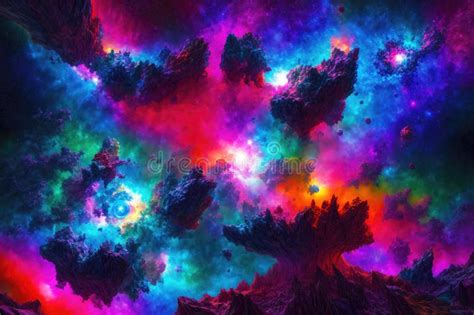 Abstract Background With Nebulas Stars And Galactic Science Fiction