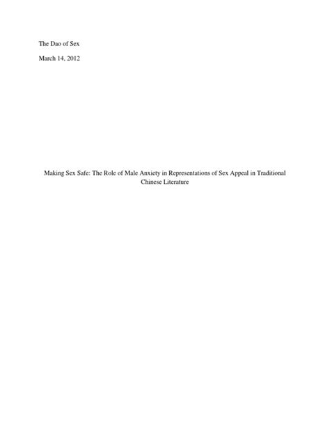Dao Of Sex Paper 1l Pdf Human Sexual Activity Sexual Intercourse