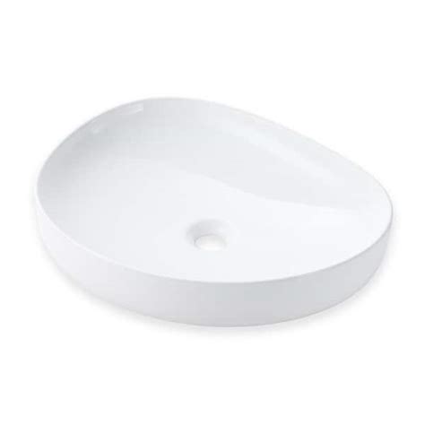 LUXIER Modern 20 In Bathroom Ceramic Vessel Sink Art Basin In Glossy