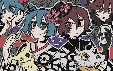 Hatsune Miku Meiko Mimikyu And Cubone Pokemon And 2 More Drawn By