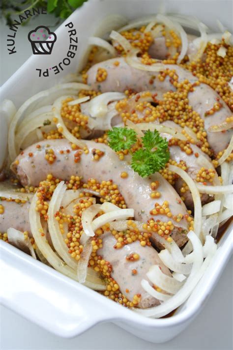Biała kiełbasa pieczona w piwie musztardzie i miodzie Kulinarne Przeboje