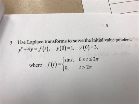 Solved Use Laplace transforms to solve the initial value | Chegg.com