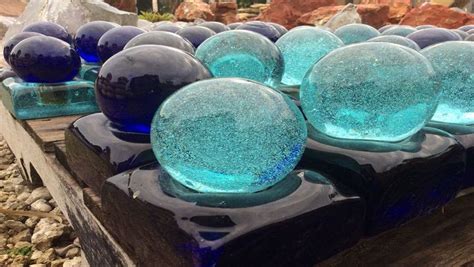 Glass Smooth Rocks With Fiber Optics