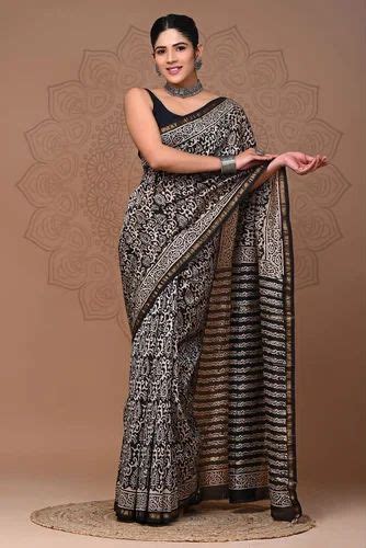 Wedding Wear Hand Block Printed Chanderi Silk M With Blouse Piece At Piece In Jaipur