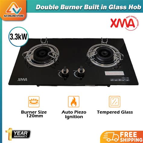 Xma Xma 88 Tempered Glass Build In Stove Tabletop 2 Burner Gas Stove