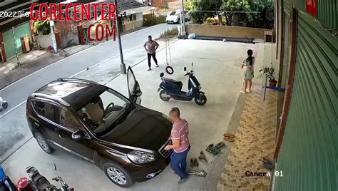 Man Pinned By A Car Against A Wall • Gorecenter